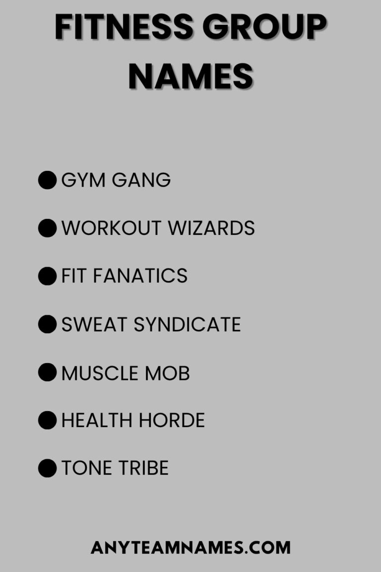 550+ Energetic Fitness Team Names for All Fitness Groups