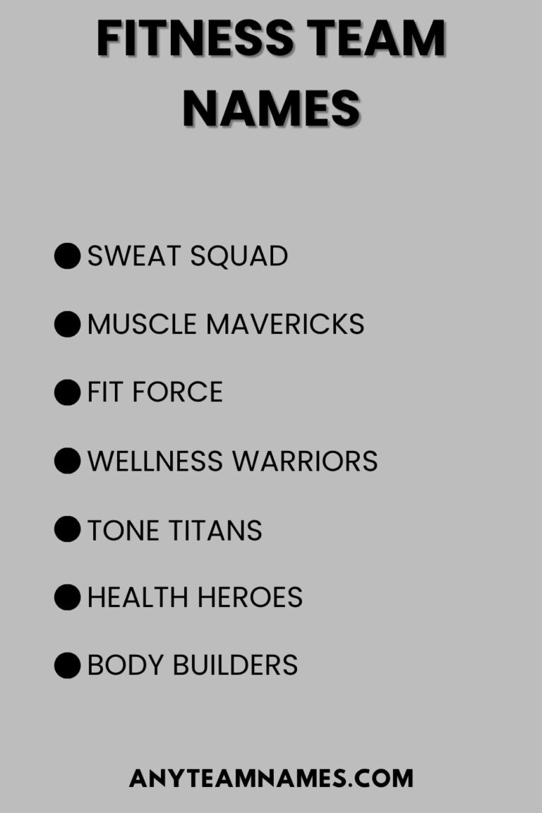 550+ Energetic Fitness Team Names for All Fitness Groups