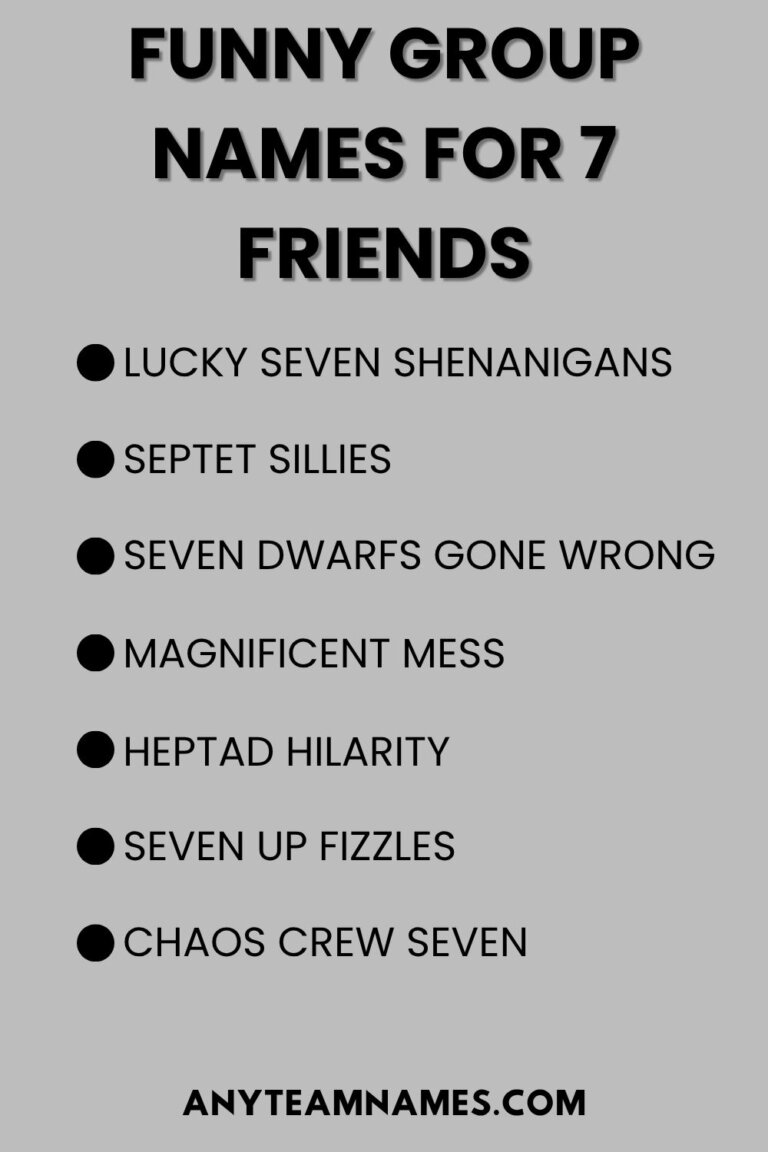 250+ Funny And Cool Group Names for 7 People
