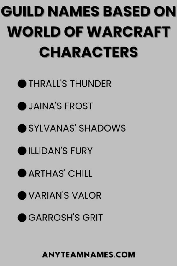 220+ WOW World of Warcraft Guild Names for Your Team
