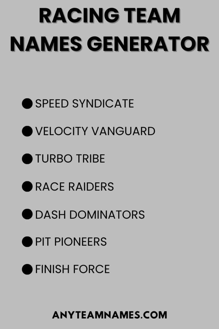 250+ Funny And Cool Racing Team Names for Your Crew