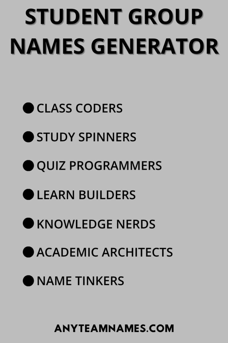 199+ Best Student Group Names For Every Grade Level
