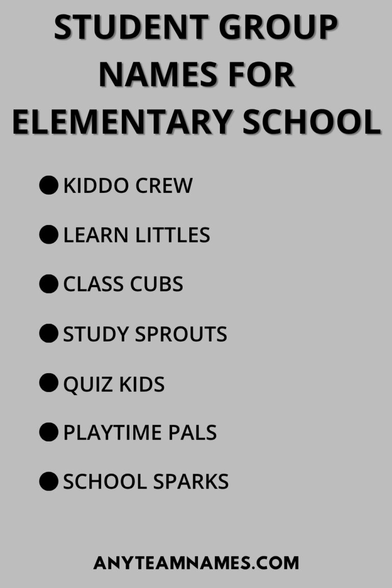 199+ Best Student Group Names For Every Grade Level