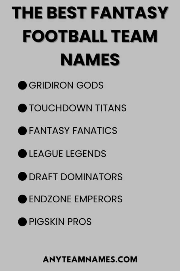 499+ Fantasy Football Team Names for the Ultimate Fantasy Geek