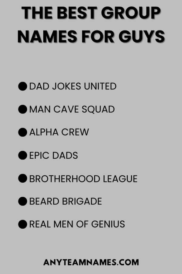 400+ Cool Men's Group Names for Building Bonds