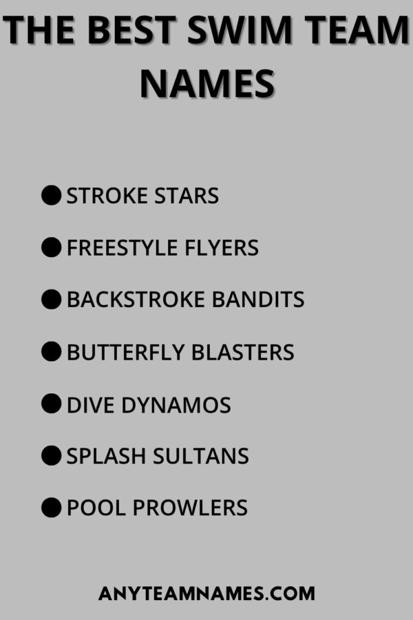 350+ Clever & Funny Swim Team Names for Swim Clubs