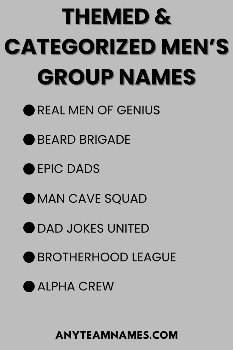 400+ Cool Men's Group Names for Building Bonds