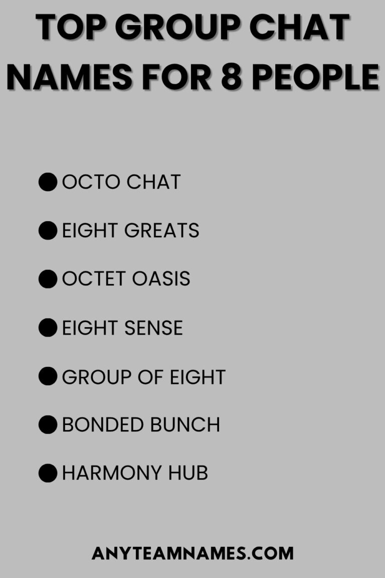 299+ Group Names for 8 People Friend Groups And Chats
