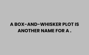 A Box-and-Whisker Plot Is Another Name for a Box Plot