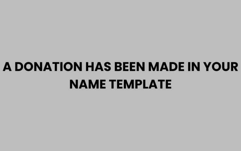 A Donation Has Been Made in Your Name Template