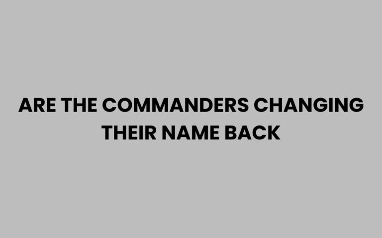 Are the Commanders Changing Their Name Back Soon?