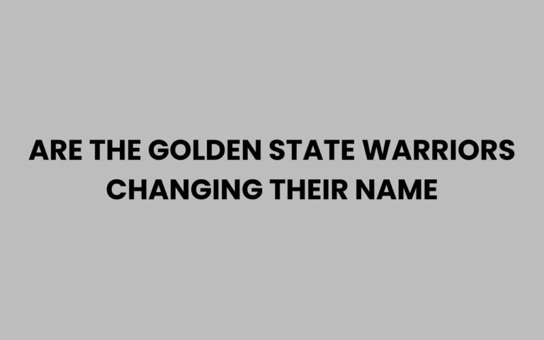 Are the Golden State Warriors Changing Their Name Soon?