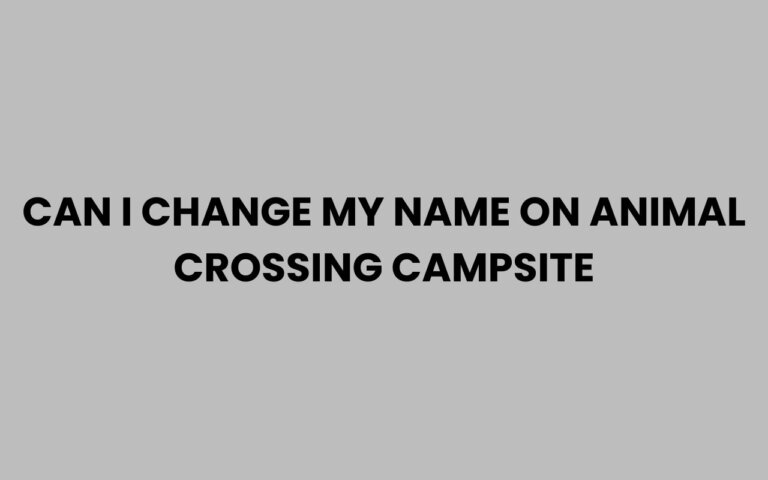 Can I Change My Name on Animal Crossing Campsite? Guide