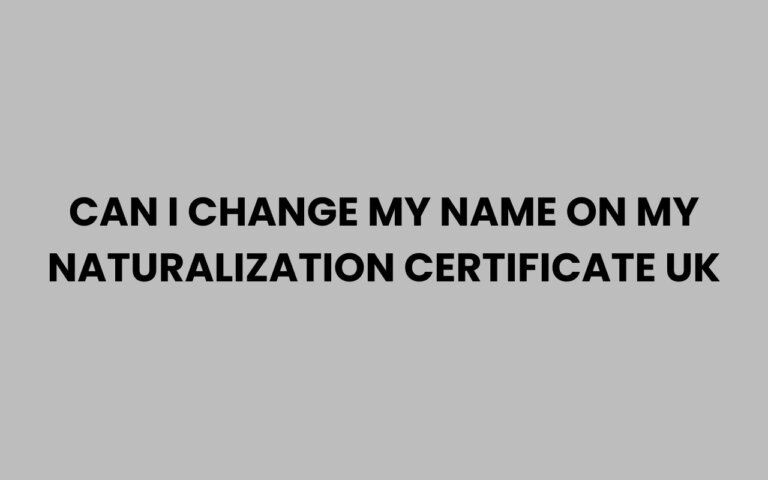 Can I Change My Name on My Naturalization Certificate UK Easily?