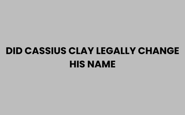 Did Cassius Clay Legally Change His Name to Muhammad Ali?