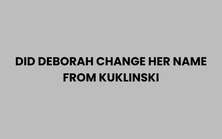 Did Deborah Change Her Name from Kuklinski? Find Out Now