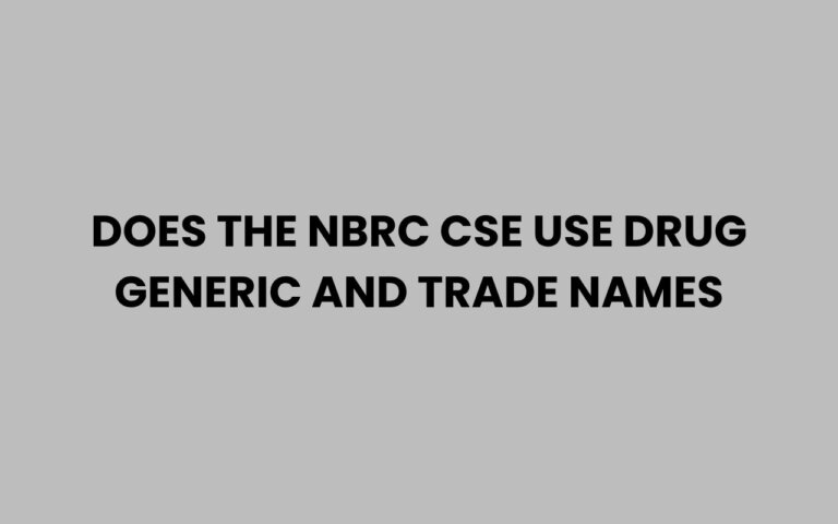Does the NBRC CSE Use Drug Generic and Trade Names?