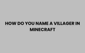 How Do You Name a Villager in Minecraft Easily?