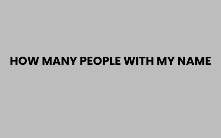 How Many People With My Name Exist Worldwide?