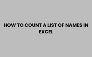 How to Count a List of Names in Excel Easily