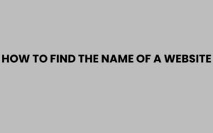 How to Find the Name of a Website Quickly and Easily