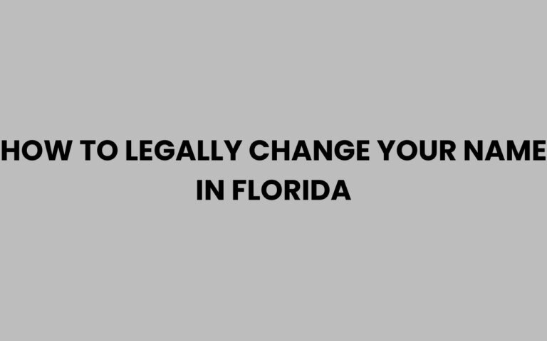 How to Legally Change Your Name in Florida: A Simple Guide