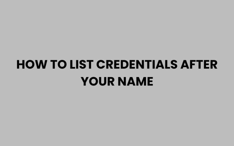 How to List Credentials After Your Name