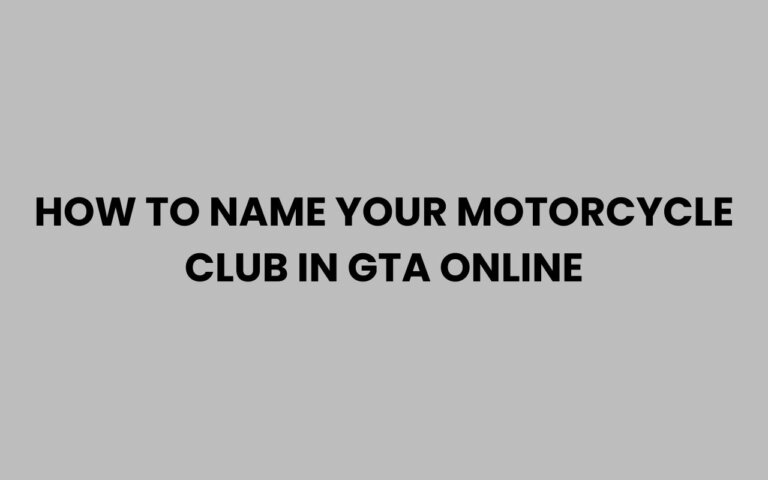 How to Name Your Motorcycle Club in GTA Online Easily