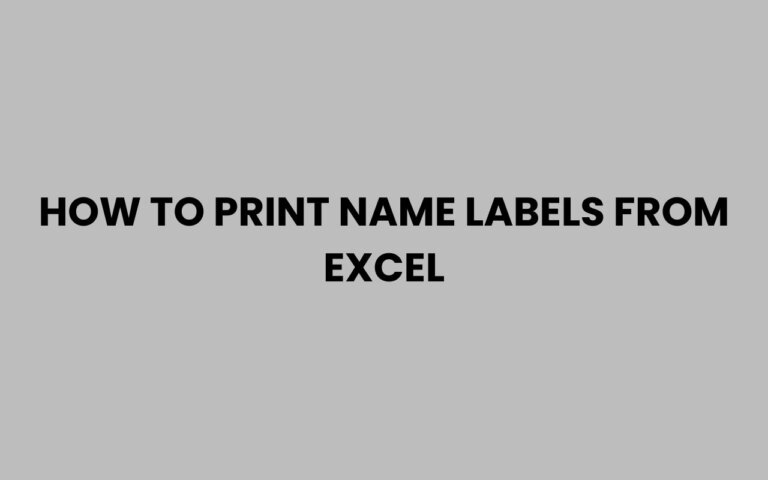 How to Print Name Labels from Excel Easily and Fast