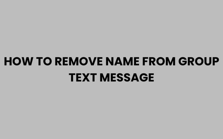 How to Remove Name from Group Text Message Easily