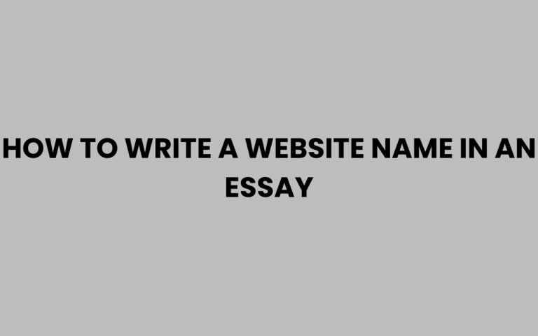How to Write a Website Name in an Essay Correctly