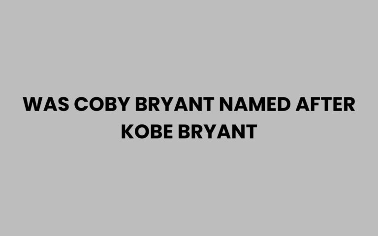 Was Coby Bryant Named After Kobe Bryant? Find Out Here