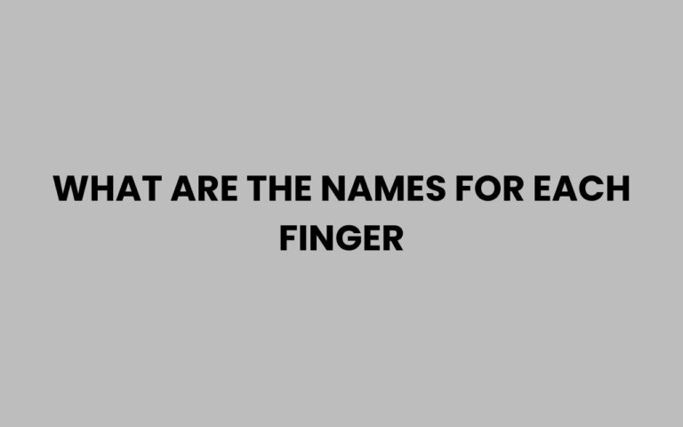 What Are the Names for Each Finger Explained Simply