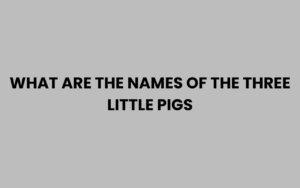 What Are the Names of the Three Little Pigs Story Characters