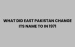 What Did East Pakistan Change Its Name to in 1971?