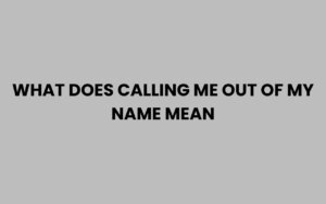 What Does Calling Me Out of My Name Mean? Explained