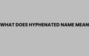 What Does Hyphenated Name Mean and Why It Matters