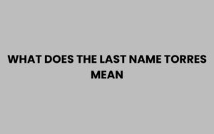 What Does the Last Name Torres Mean? Origins & History