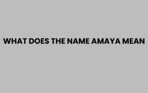What Does the Name Amaya Mean? Origins and Significance