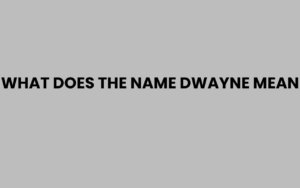 What Does the Name Dwayne Mean? Origins and Meaning Explained