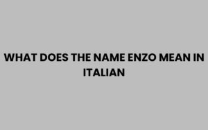 What Does the Name Enzo Mean in Italian? Discover Its Roots