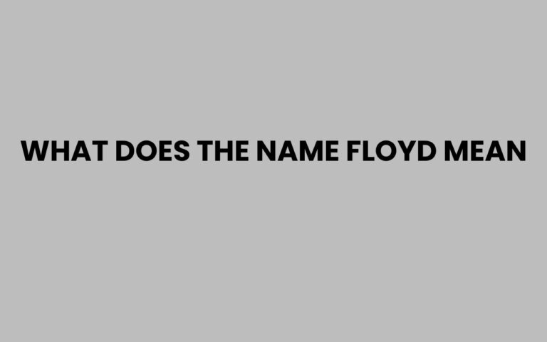 What Does the Name Floyd Mean? Origins and Meaning Explained