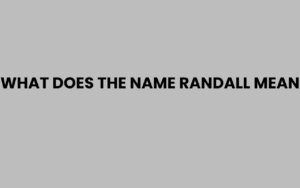 What Does the Name Randall Mean? Origins and Meaning Explained