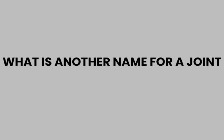 What Is Another Name for a Joint? Synonyms Explained