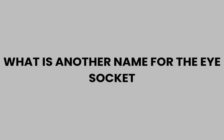 What Is Another Name for the Eye Socket? Explained Simply