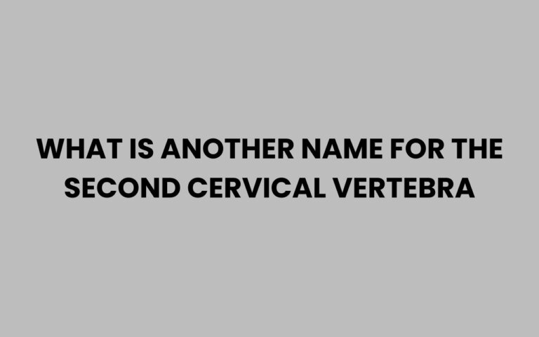 What Is Another Name for the Second Cervical Vertebra?