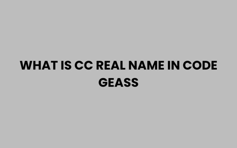 What is CC Real Name in Code Geass? Uncover the Mystery