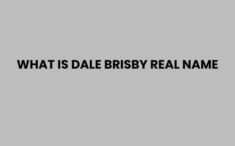 What is Dale Brisby Real Name? Uncover the Truth Here