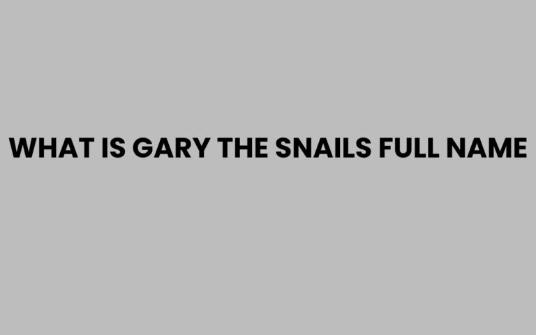 What is Gary the Snail’s Full Name? Explained Simply
