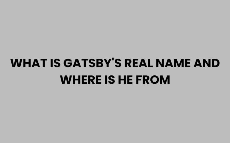 What Is Gatsby's Real Name and Where Is He From?